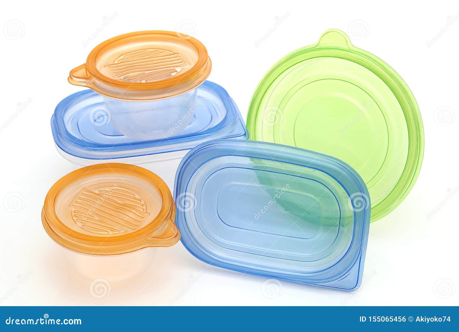Stack of Food Plastic Containers Stock Photo - Image of bowl, colorful ...