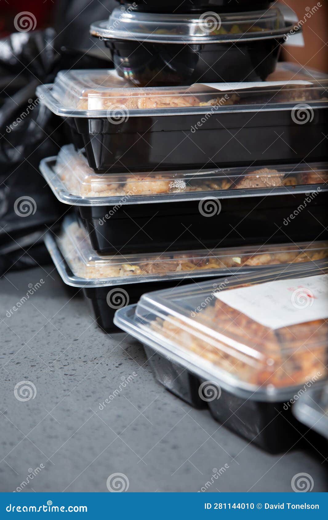 Stack of Food Plastic Containers Stock Photo - Image of meal, plastic ...