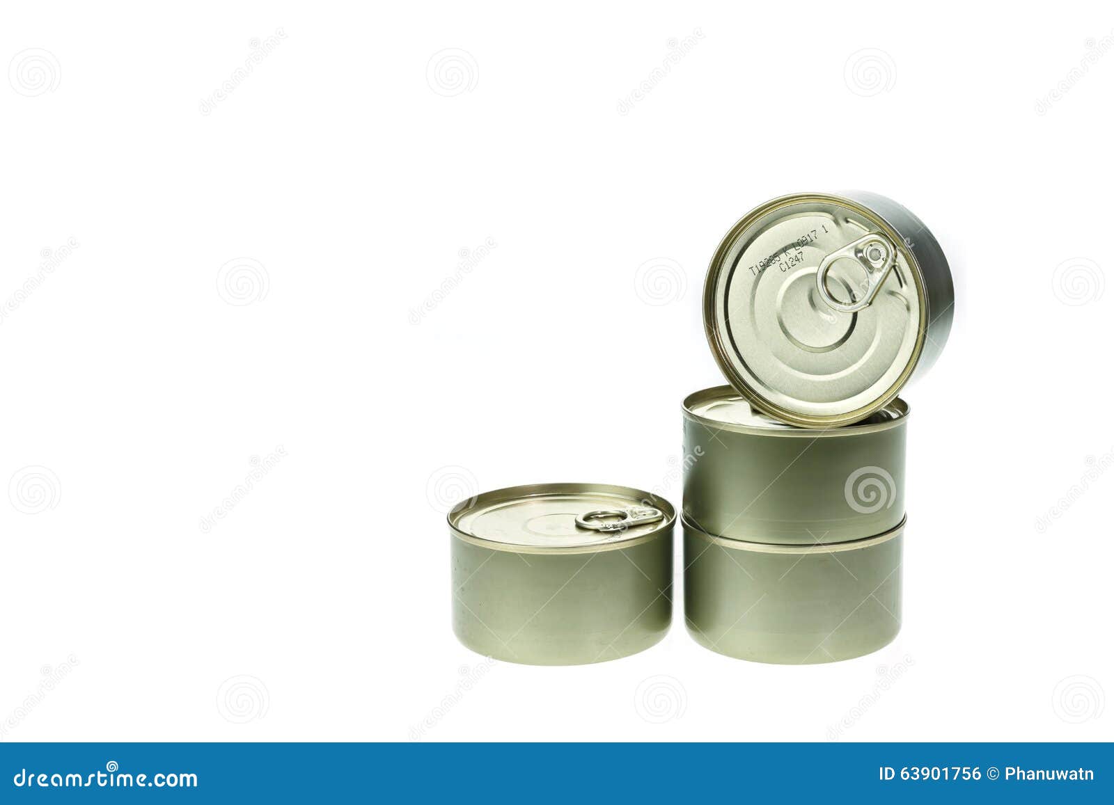 Stack of Food Tin Can Isolated on White Stock Photo - Image of canister ...