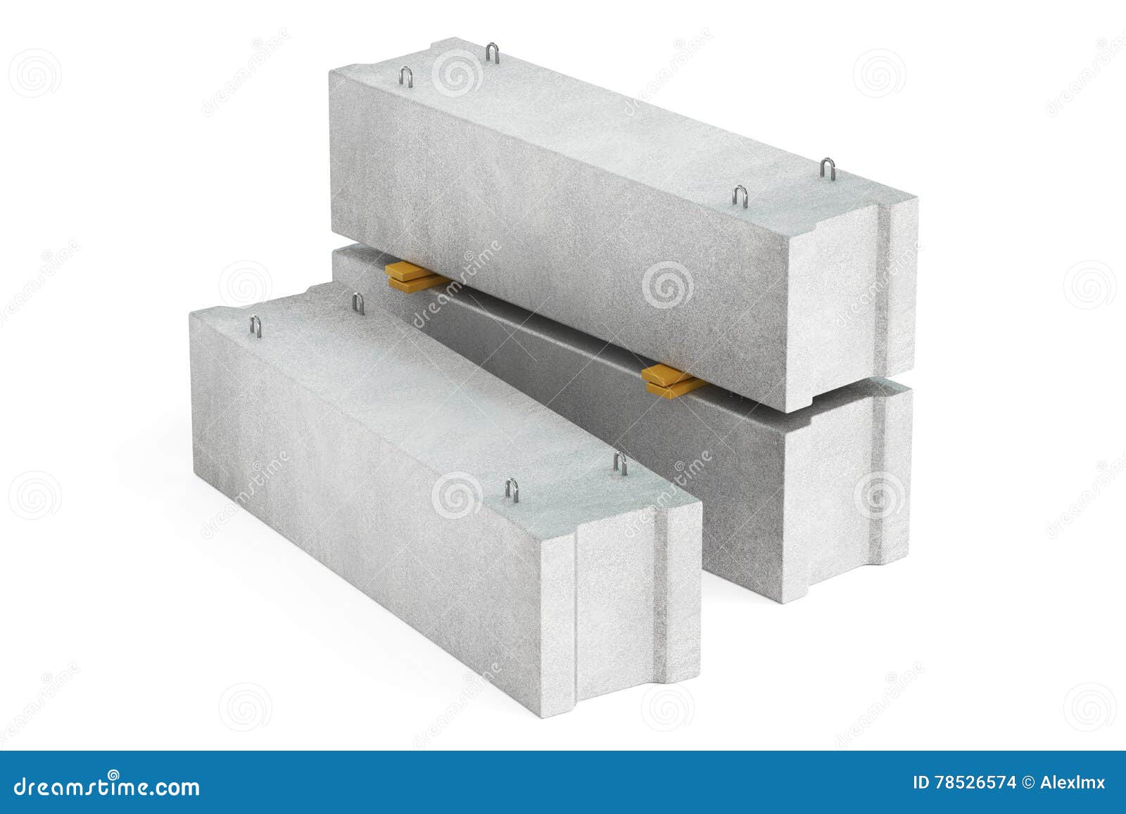 Stack Reinforced Concrete Piles Vector Flat Illustration Cement Pile ...
