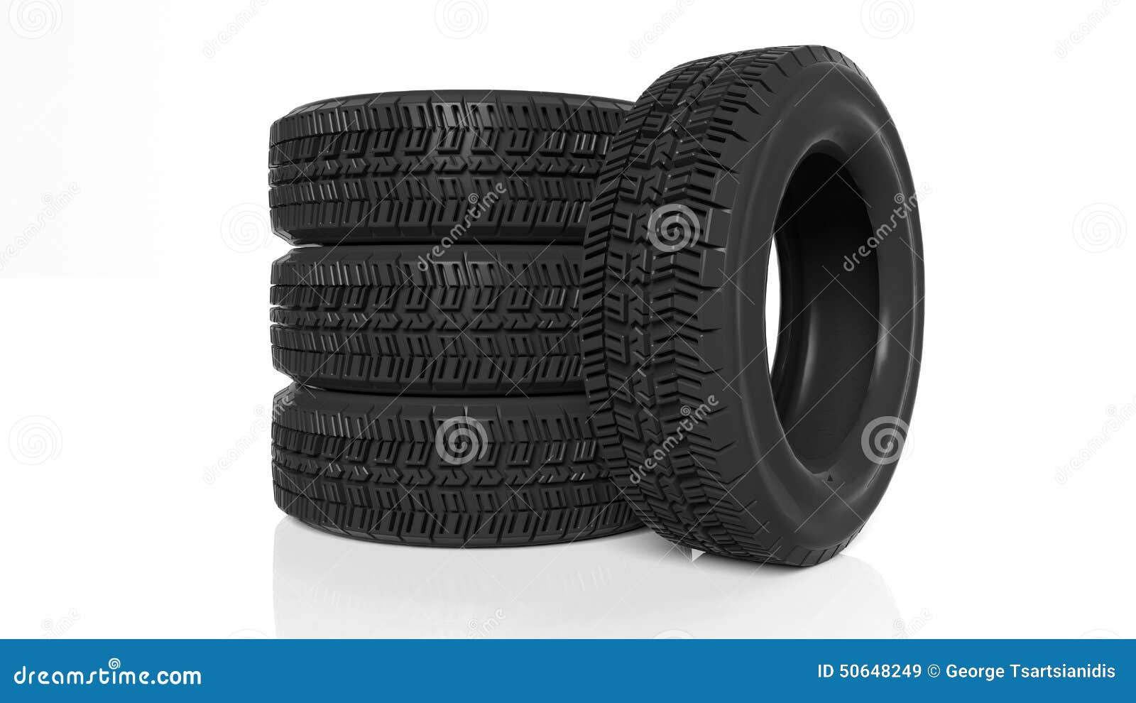 Stack of four black tires stock illustration. Illustration of mechanic ...