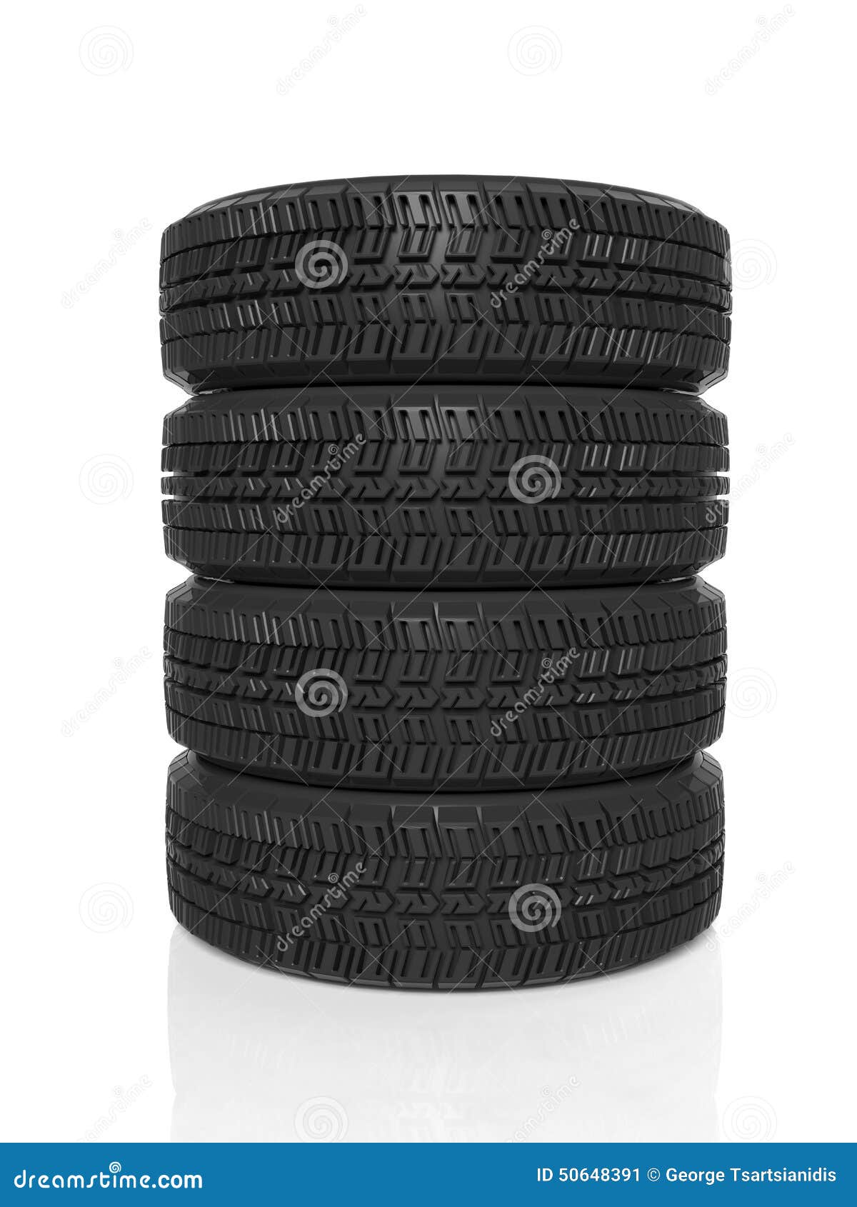 Stack of four black tires stock illustration. Illustration of road ...