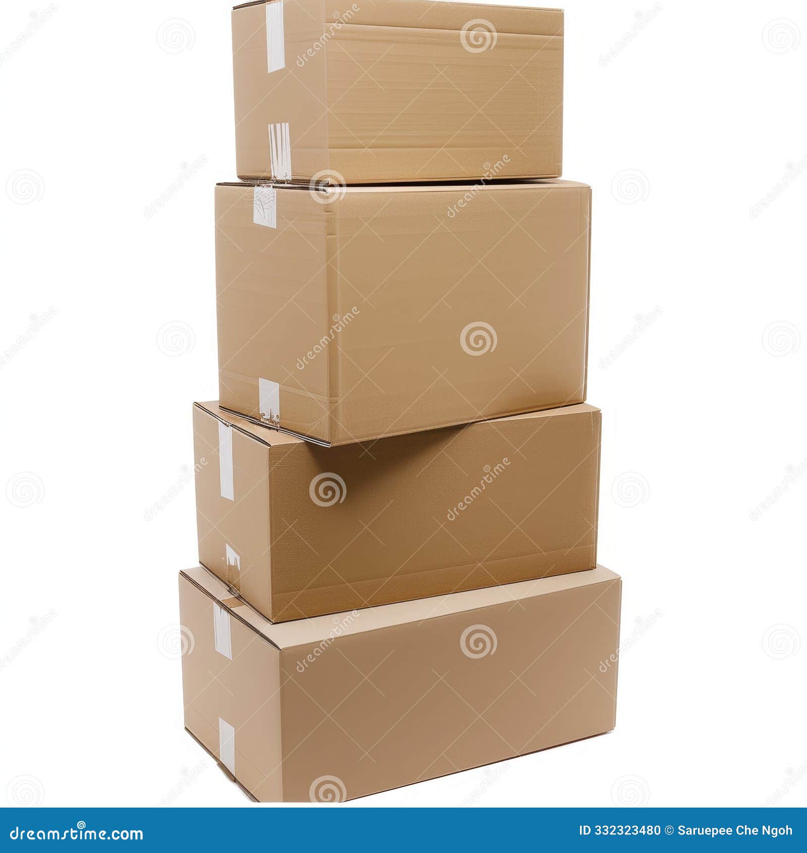 Four Cardboard Boxes Stacked Up On Top Of Each Other Cartoon Vector ...
