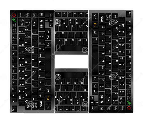 Stack Four Keyboards stock illustration. Illustration of hardware - 7383729