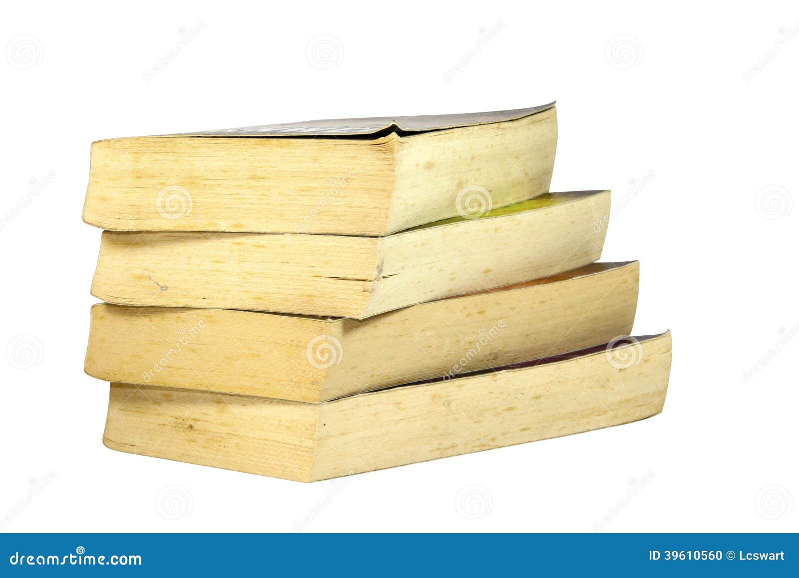 Stack of Four Old Yellowing Paperback Books Stock Photo - Image of ...