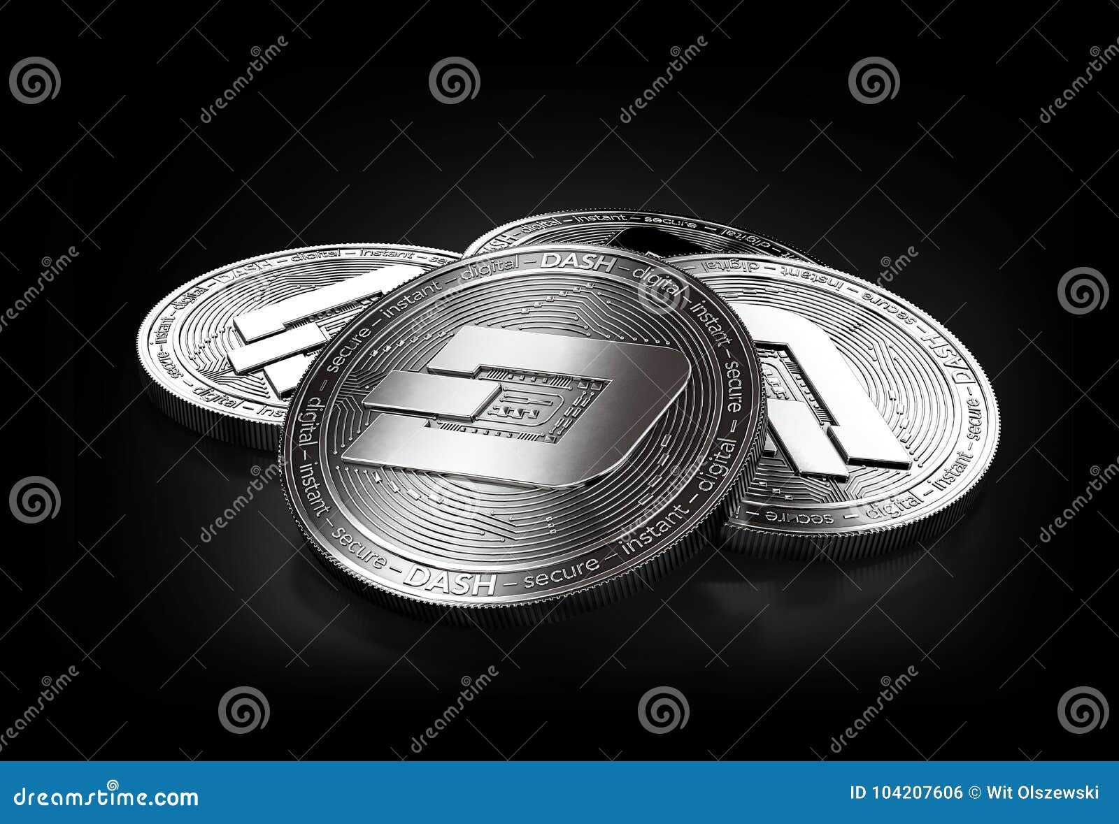 Silver Dash Coin Isolated On White Background. Royalty-Free Stock Photo ...