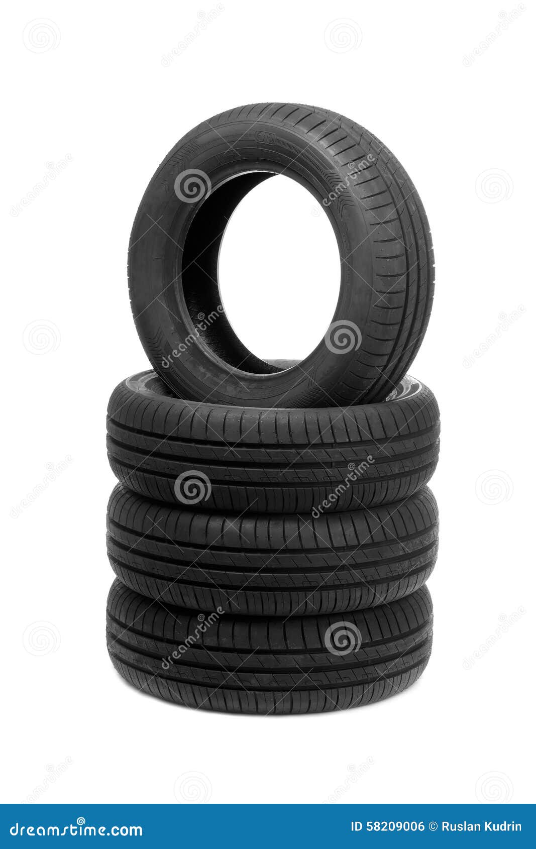 Stack of Four Wheel New Black Tyres Stock Photo - Image of quality ...