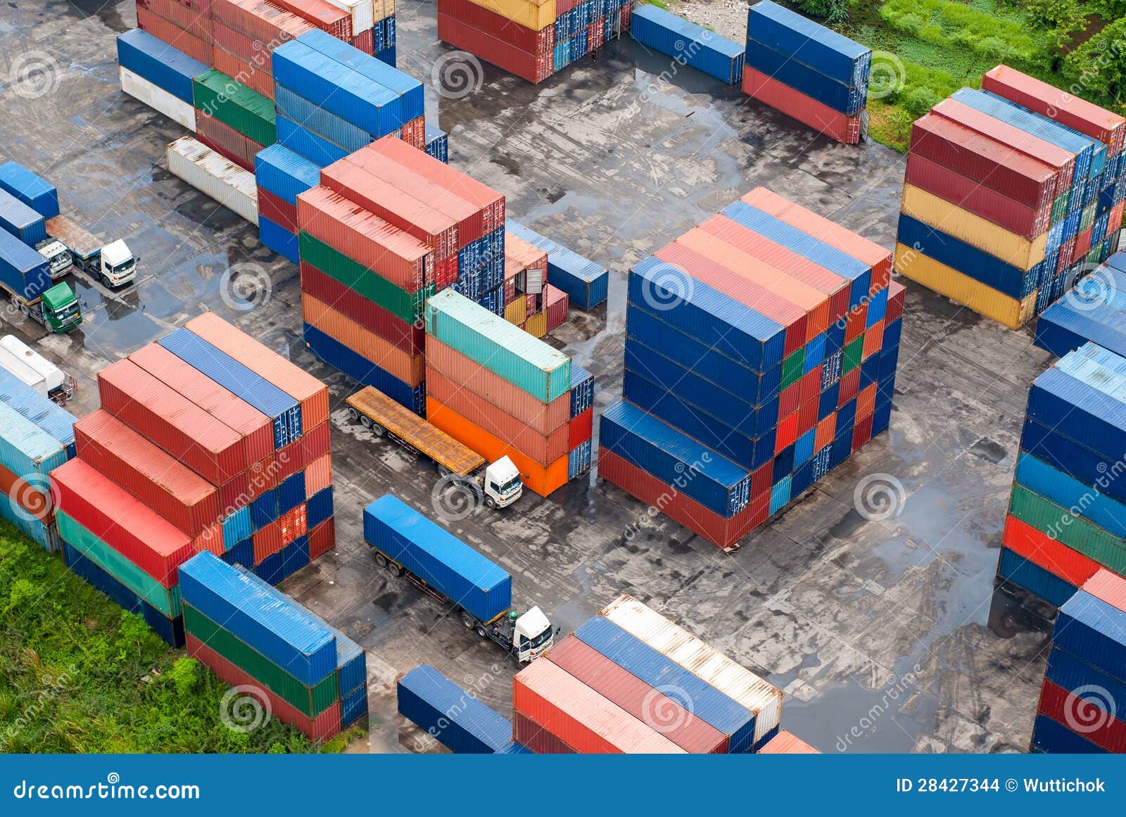 Stack of Freight Containers at the Docks Stock Photo - Image of export ...