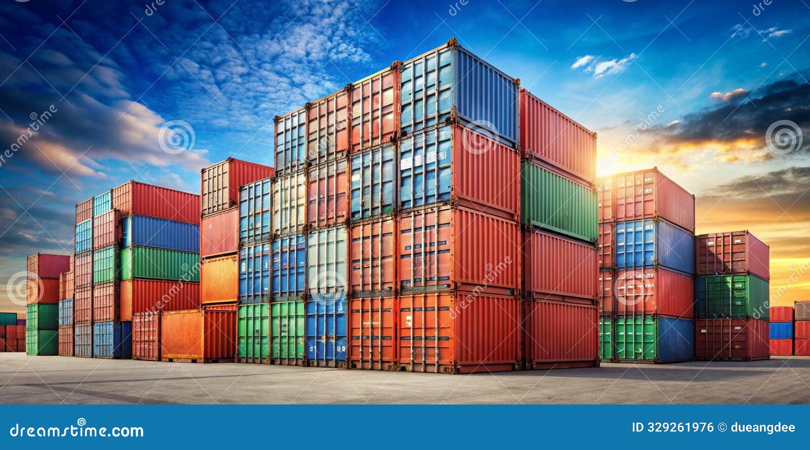 Freight Containers With China And Panama National Flags. Stock Photo ...