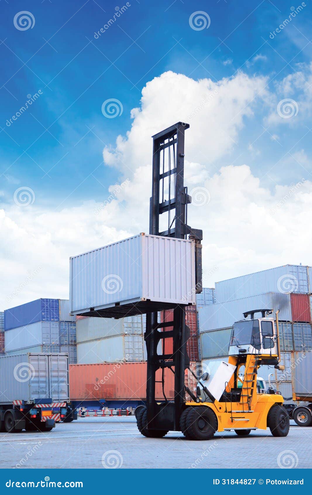 Stack of Freight Containers Stock Image - Image of cargo, land: 31844827