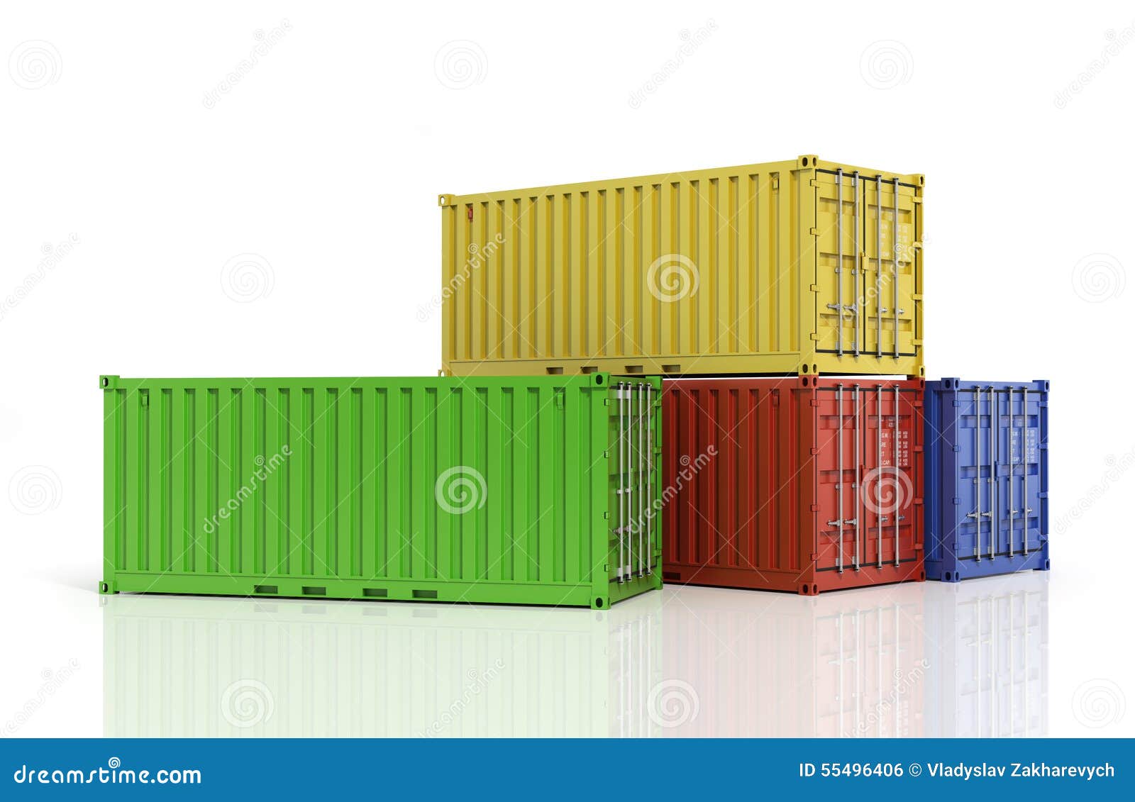 Stack of Freight Containers. Stock Illustration - Illustration of ...
