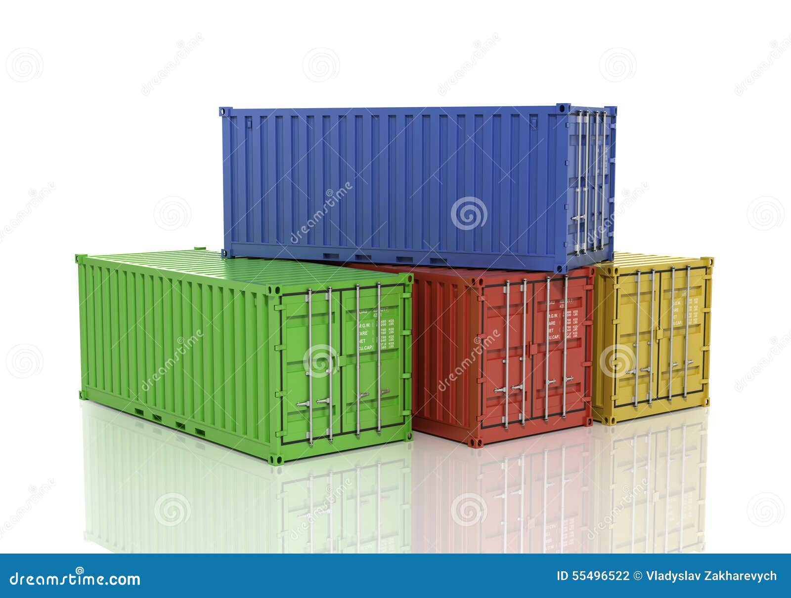 Stack of Freight Containers. Stock Illustration - Illustration of metal ...