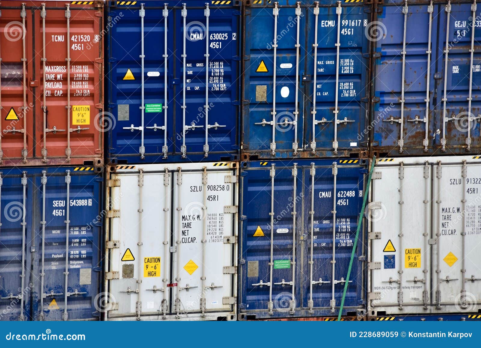 Stack of Freight Shipping Containers at the Docks Editorial Stock Image ...