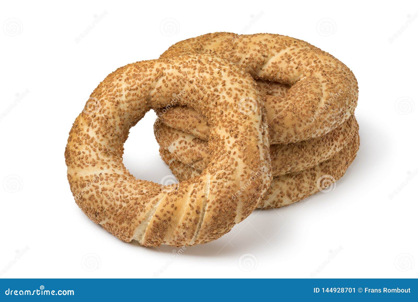Stack of Fresh Baked Turkish Simit Stock Image - Image of tradition ...