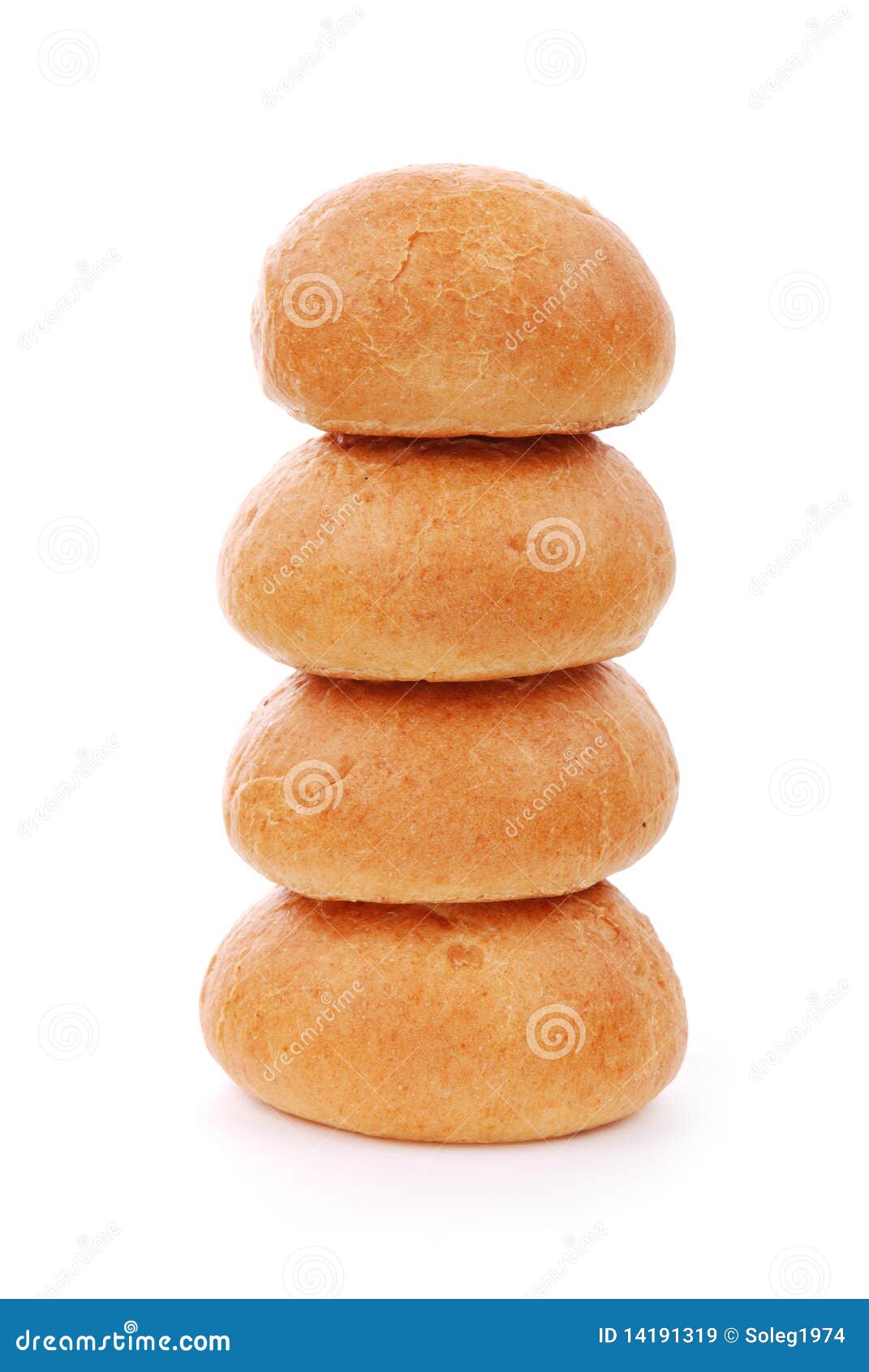 Stack of Fresh Buns Isolated Stock Image - Image of healthy, baked ...