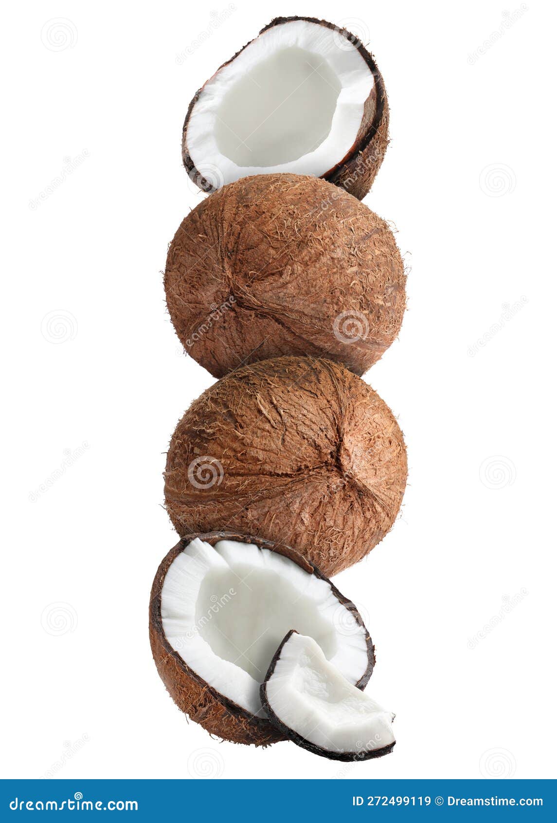 Stack of Fresh Coconuts on White Background Stock Image - Image of ...