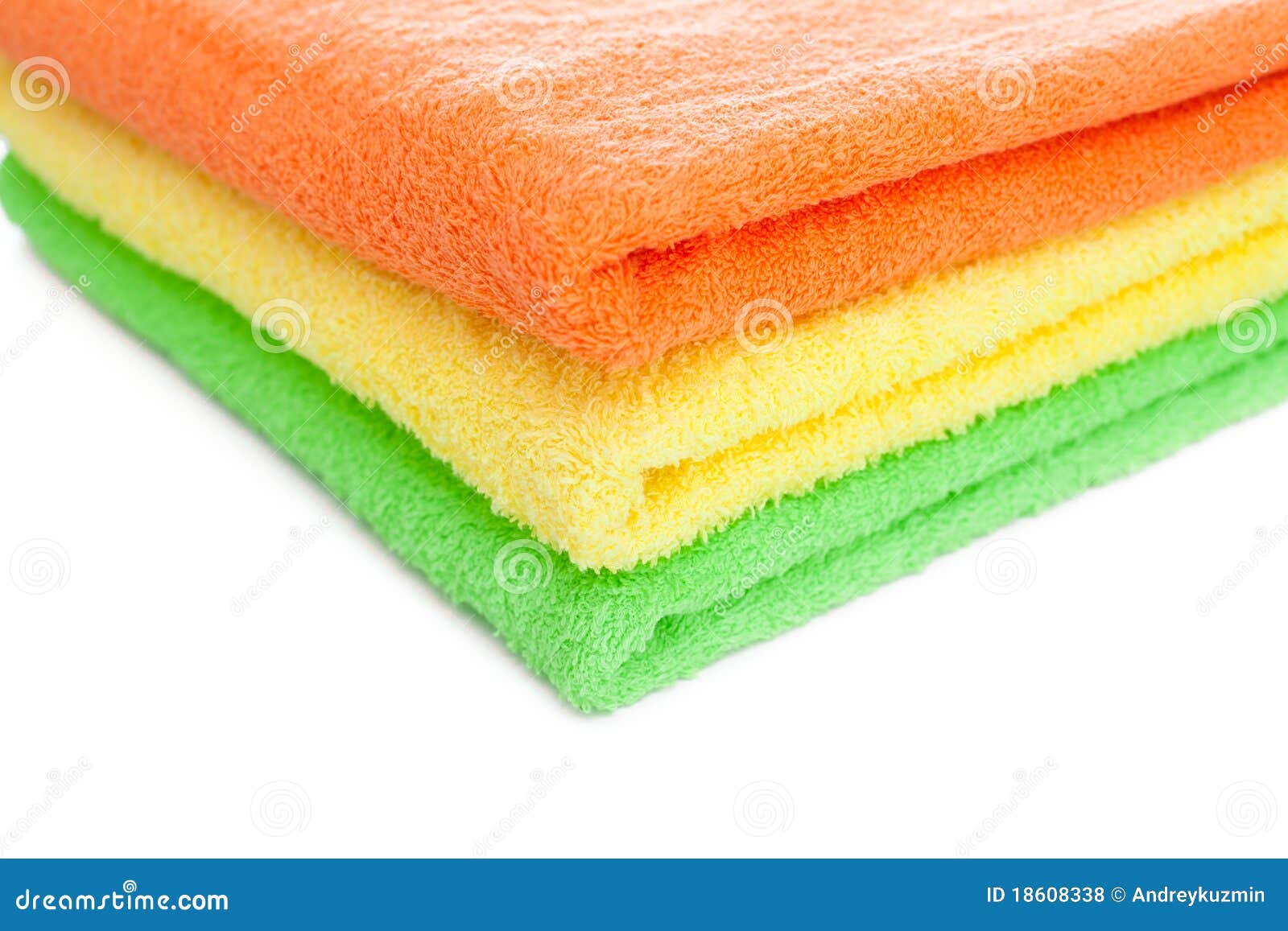 Stack of Fresh Colorful Towels Isolated Stock Photo - Image of cloths ...