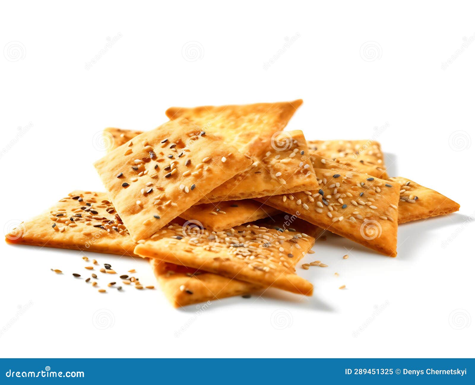 Wholegrain Crispbreads Isolated On White Background. Top View Cartoon ...