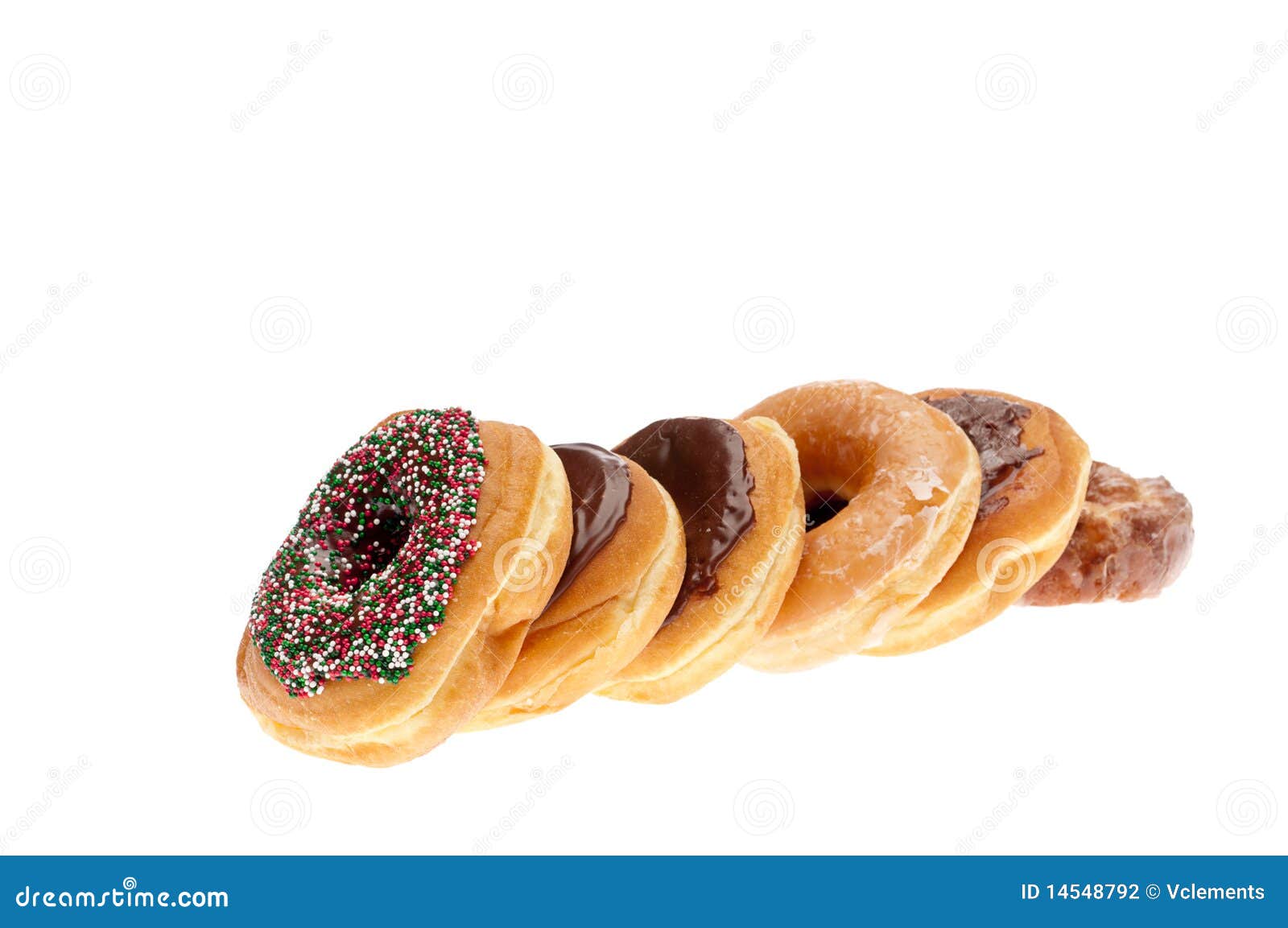 A stack of fresh donuts stock photo. Image of cream, horizontal - 14548792