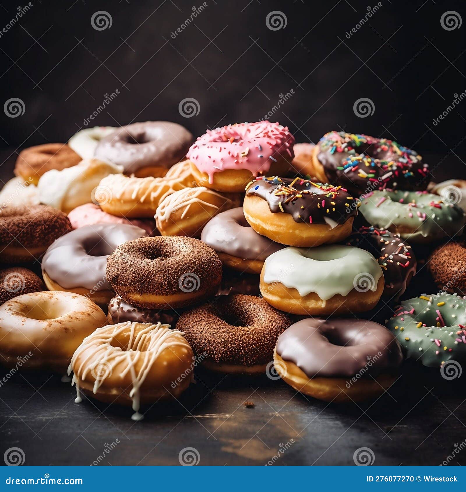 A Pile of Donuts are Covered in White Frosting Stock Illustration ...