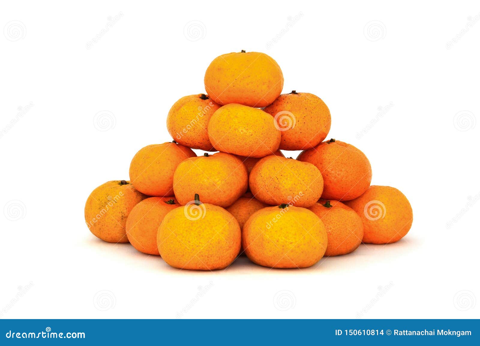 Stack of Fresh Mandarin Oranges on White Background Stock Photo - Image ...