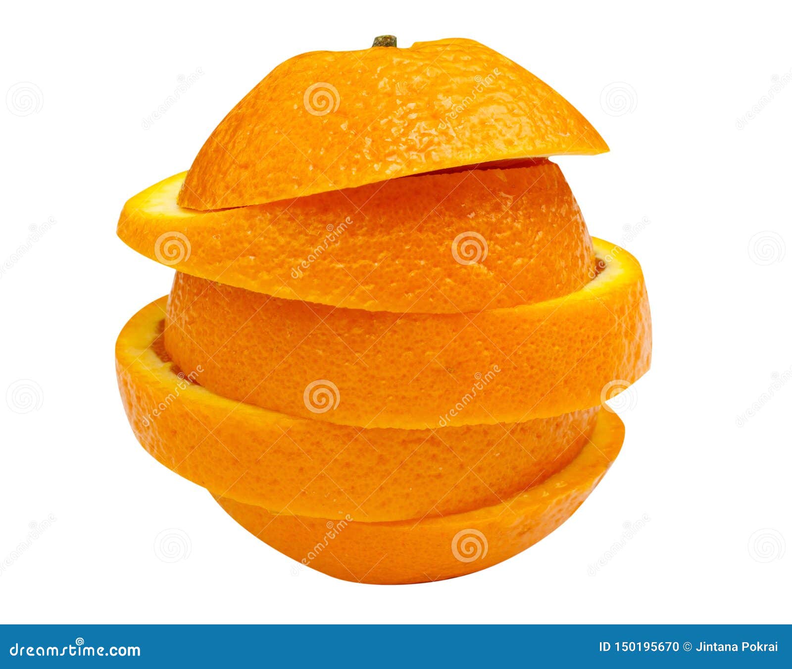Stack of Orange Slices Isolated on White Background Stock Photo - Image ...