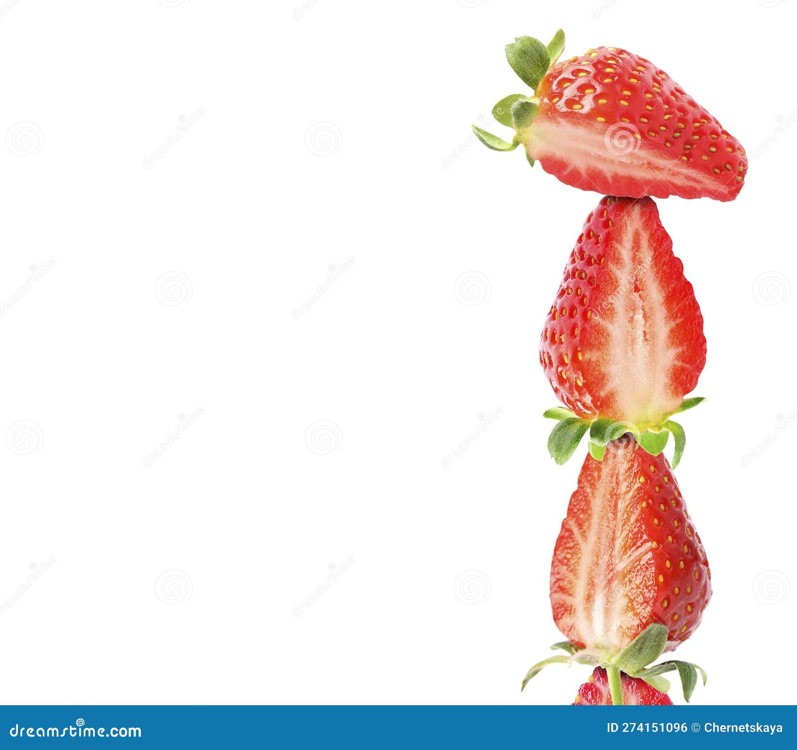 Stack of Fresh Strawberries on White Background Stock Photo - Image of ...