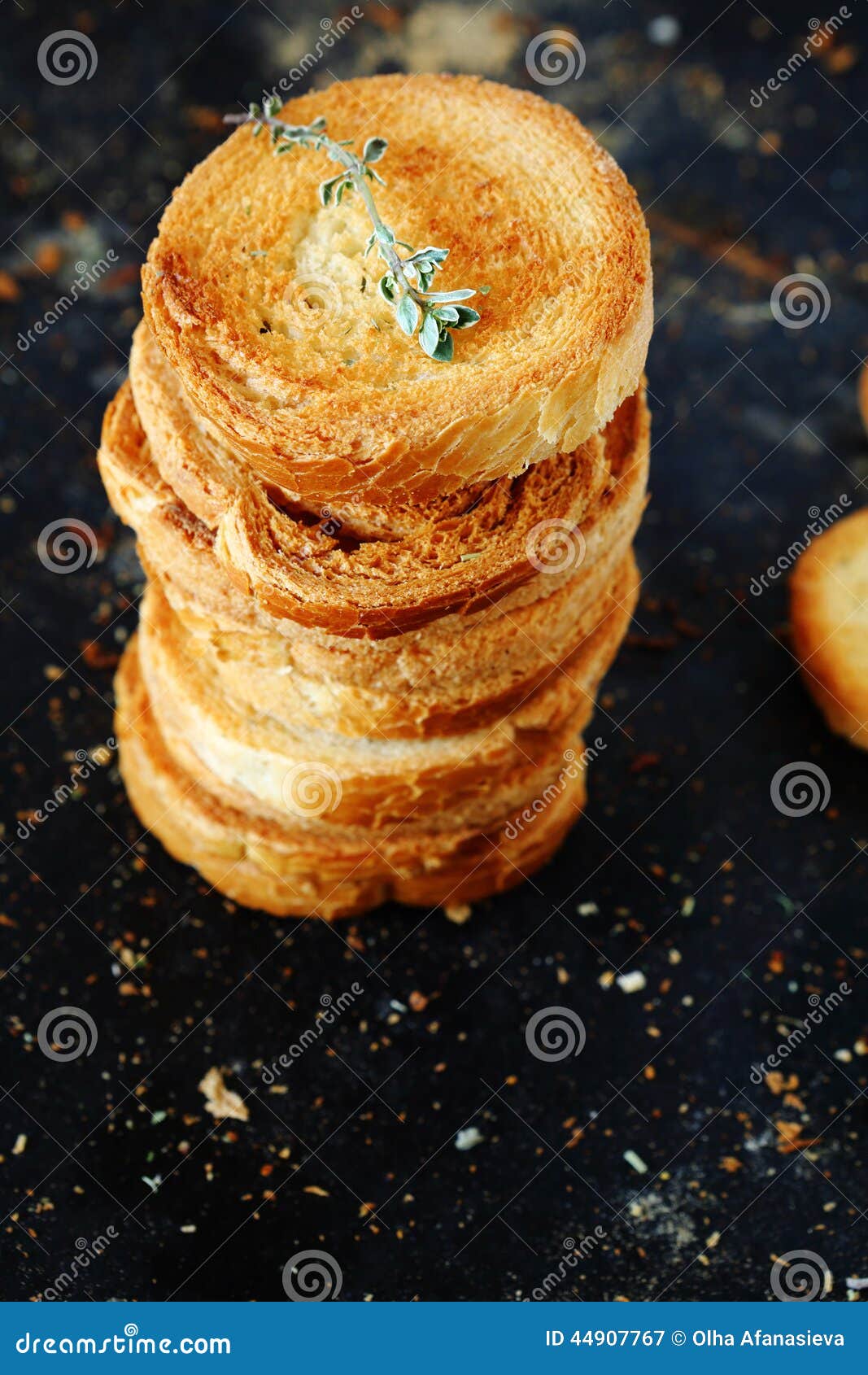 Stack of fresh toasts stock image. Image of round, healthy - 44907767