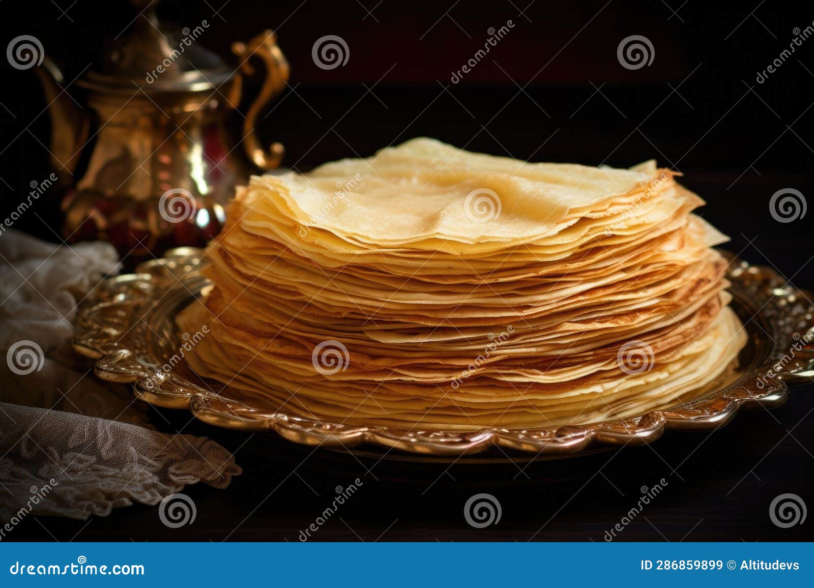 Stack of Freshly Made Crepes on a Plate Stock Image - Image of ...