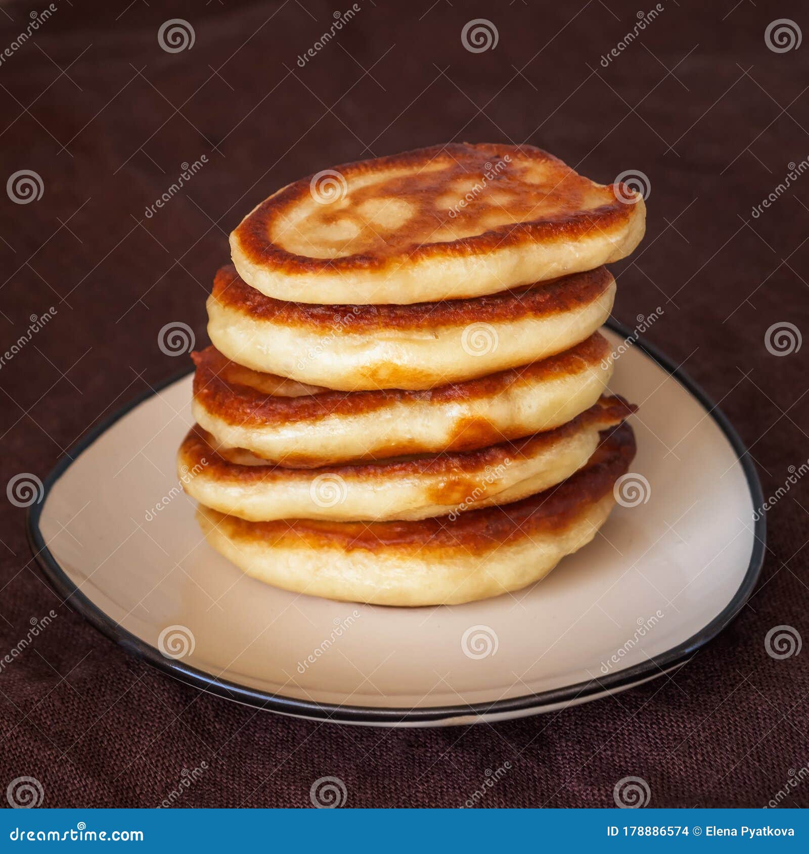 A Stack of Freshly Prepared Pancakes Lying in a Pile on a Light ...