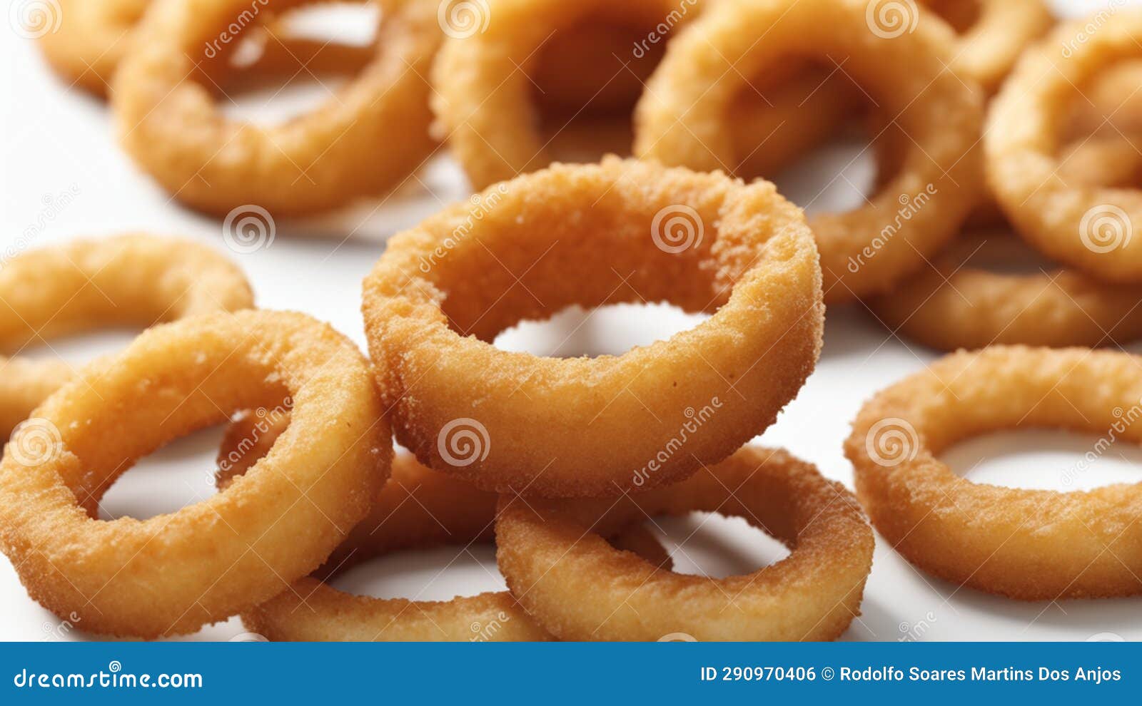 Stack of Fried Breaded Onion Rings, Isolated on White Background Ai ...