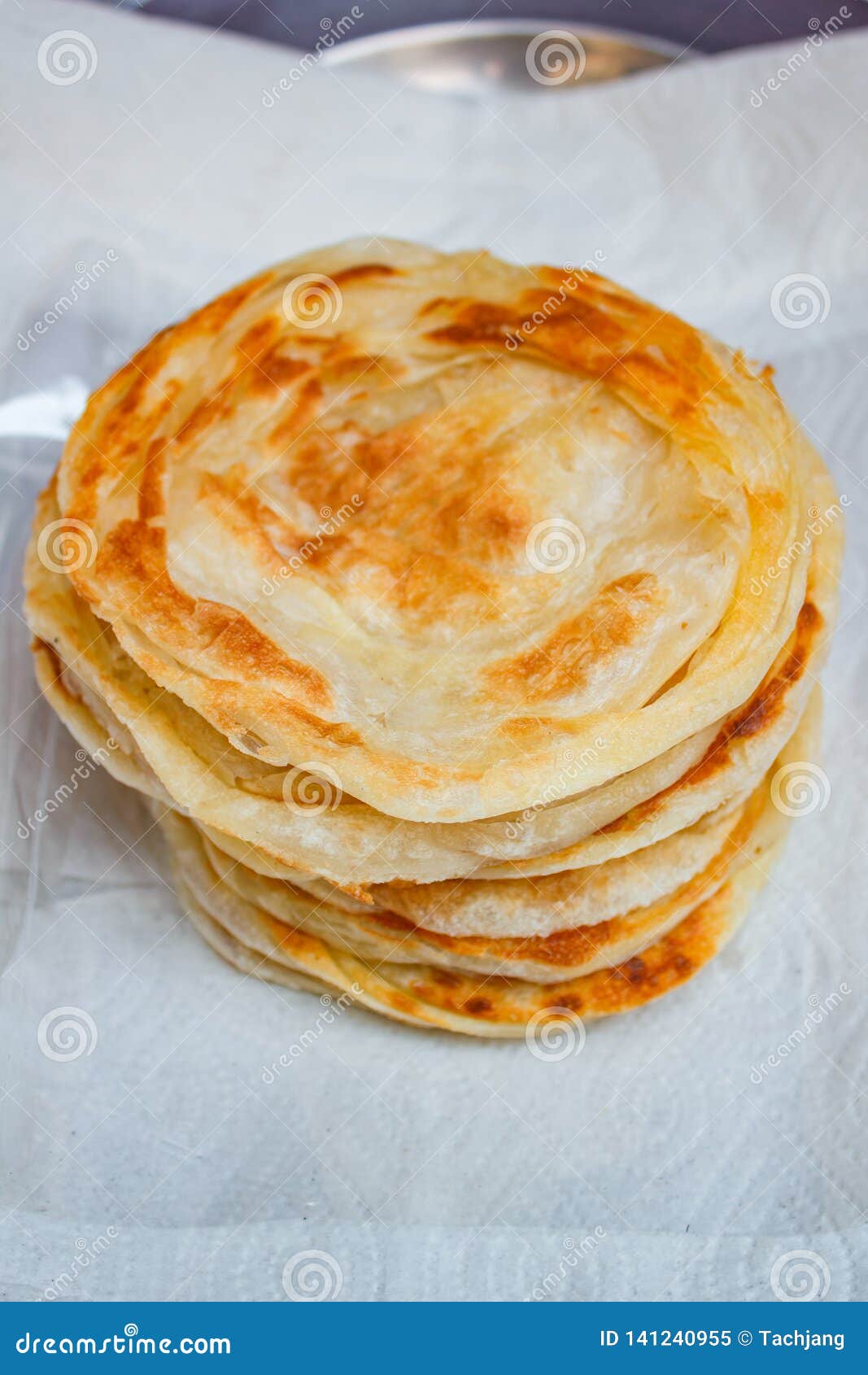 Stack of Fried Crispy Roti, Thai Style Stock Image - Image of butter ...