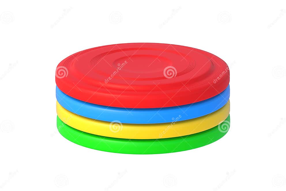Stack of Frisbee Disk Isolated on White Background Stock Illustration ...