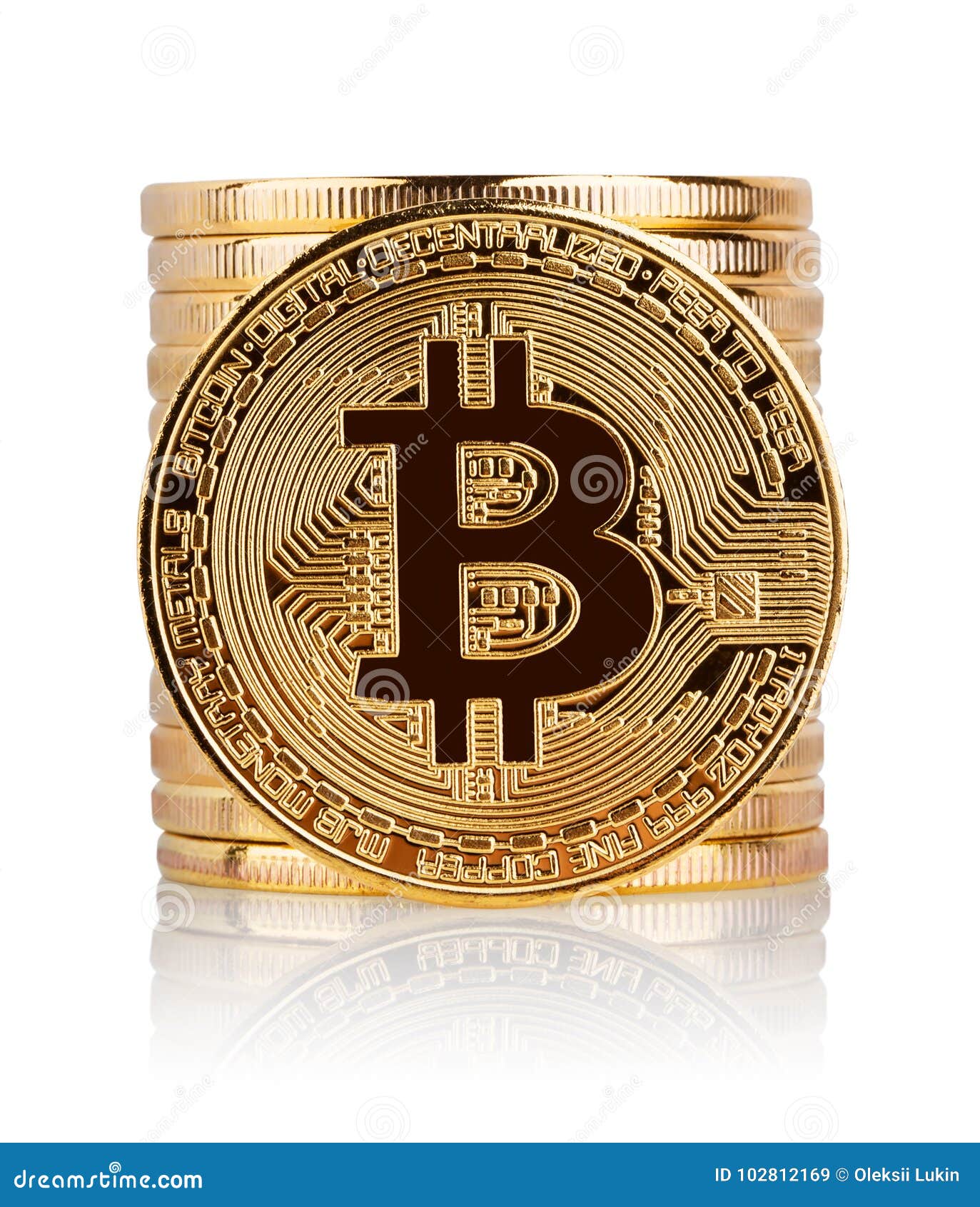 Stack and Front Side of Virtual Currency Bitcoin Stock Image - Image of ...