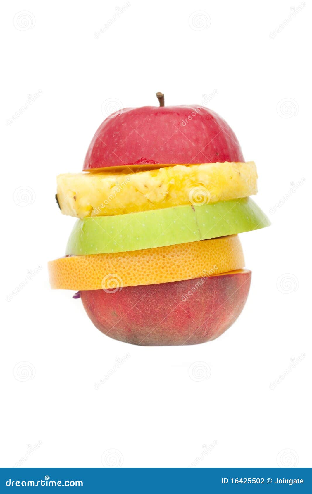 Stack of fruit slices stock photo. Image of diet, white - 16425502