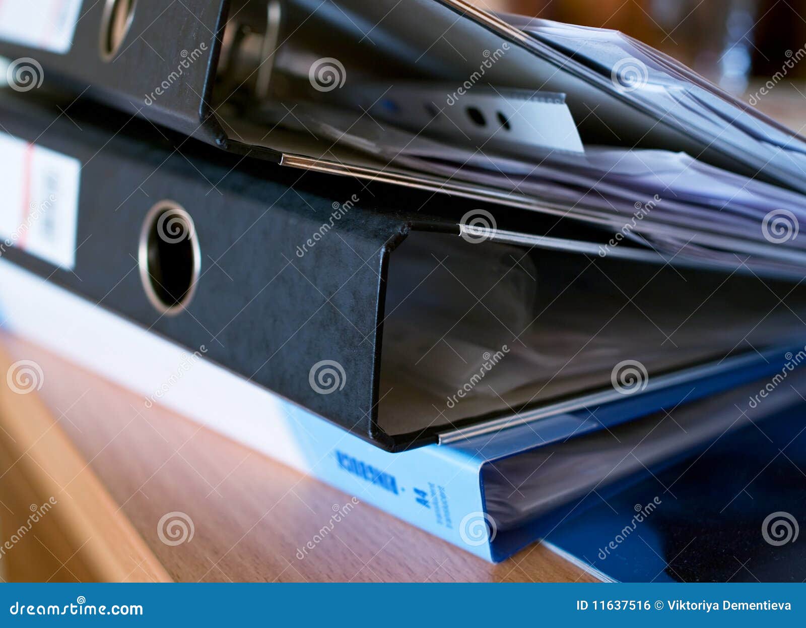 Stack of Full Ring Binder Files Stock Photo - Image of object, paper ...