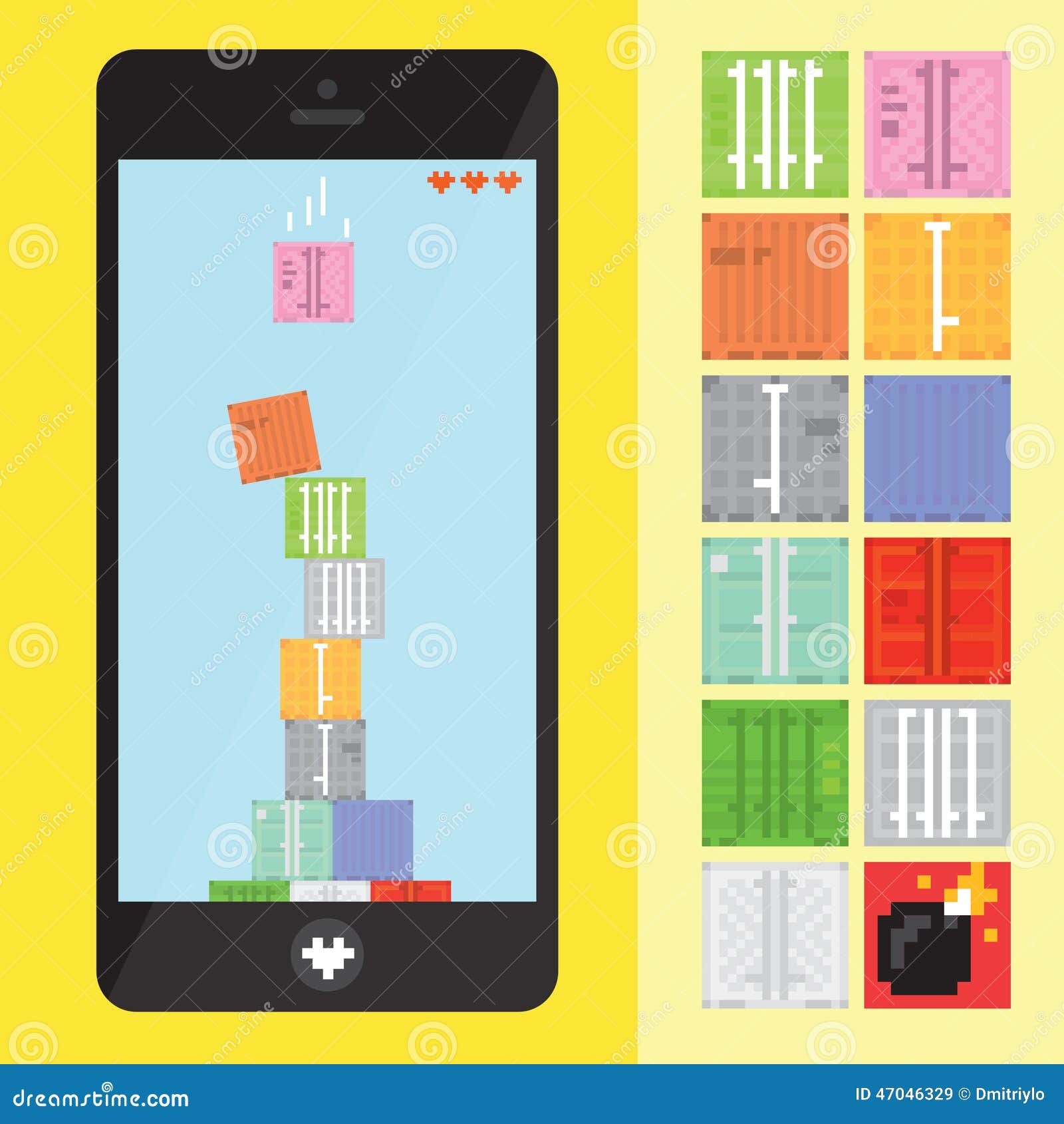 Stack game vector level stock vector. Illustration of graphic - 47046329