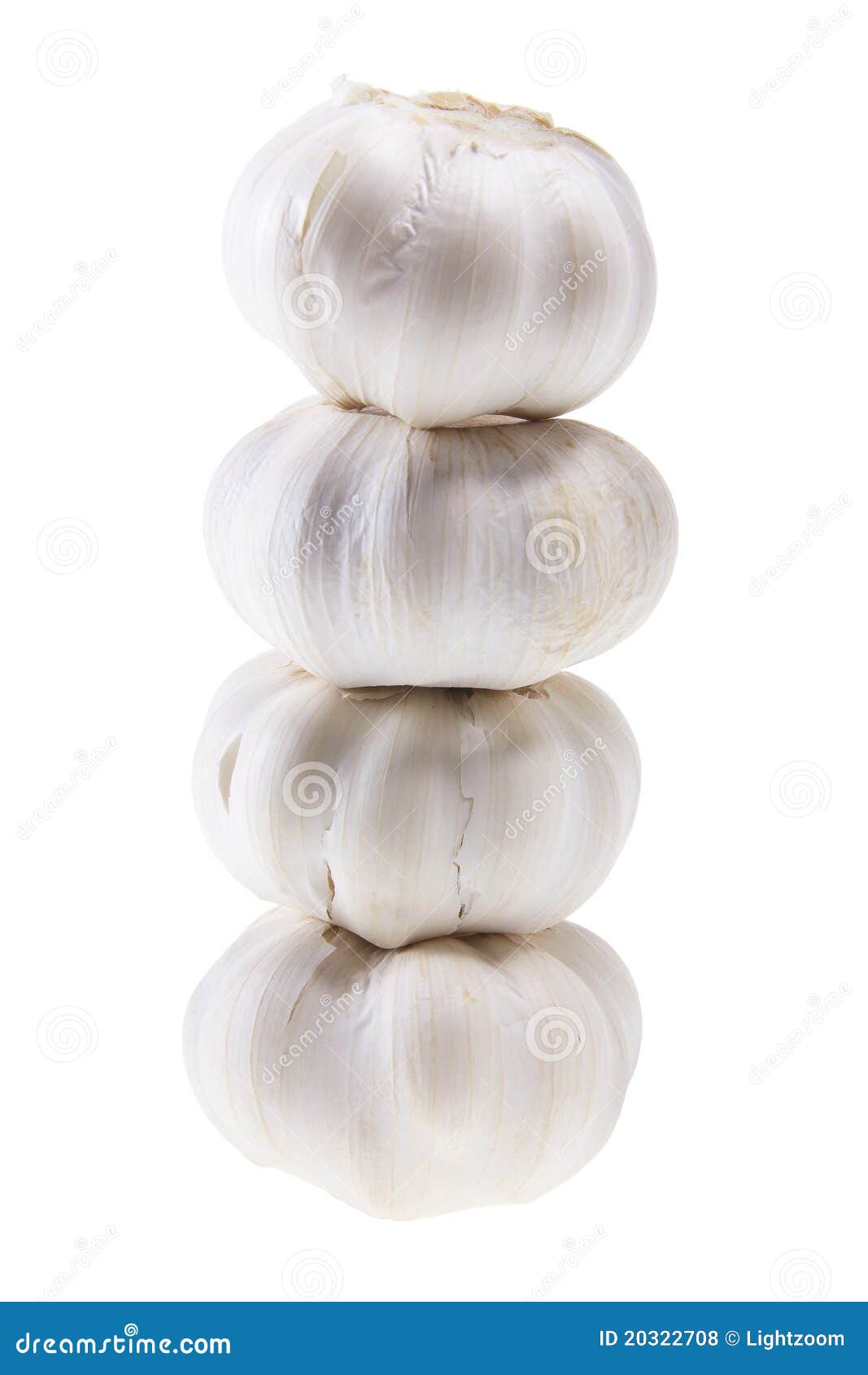 Stack of Garlic stock photo. Image of isolated, ingredient - 20322708