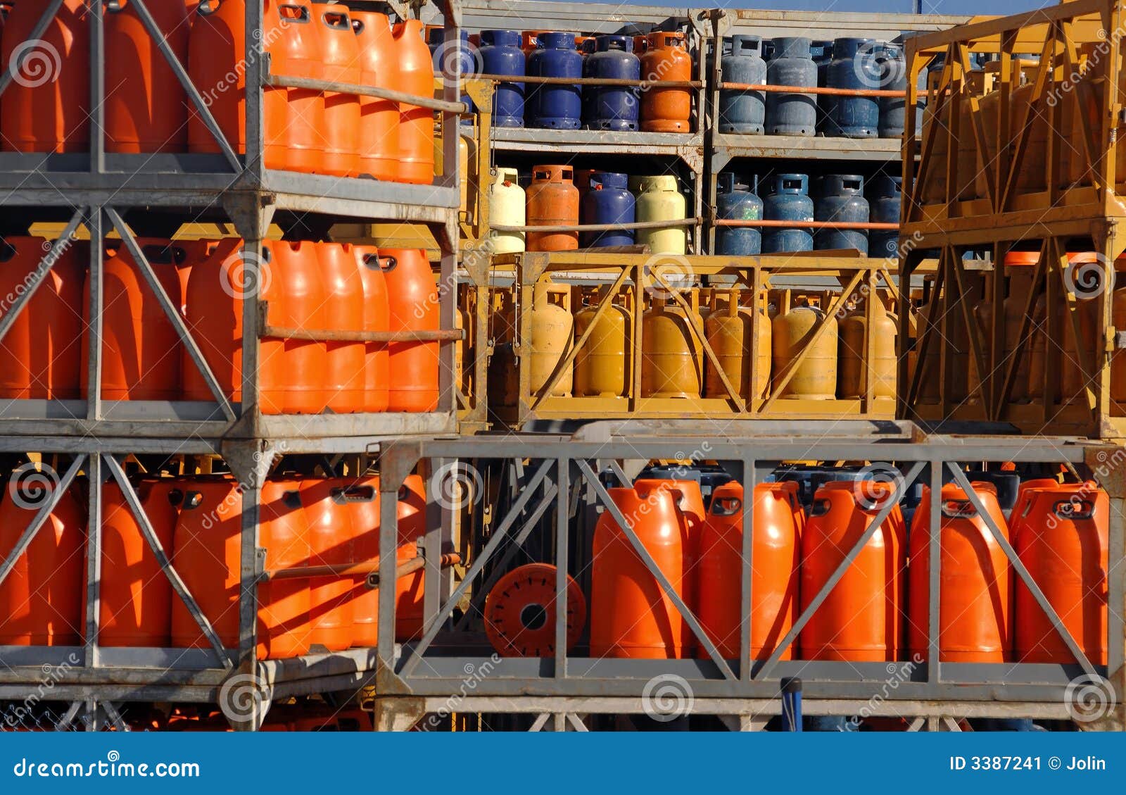 Stack of gas bottles stock image. Image of explosive, fuel - 3387241