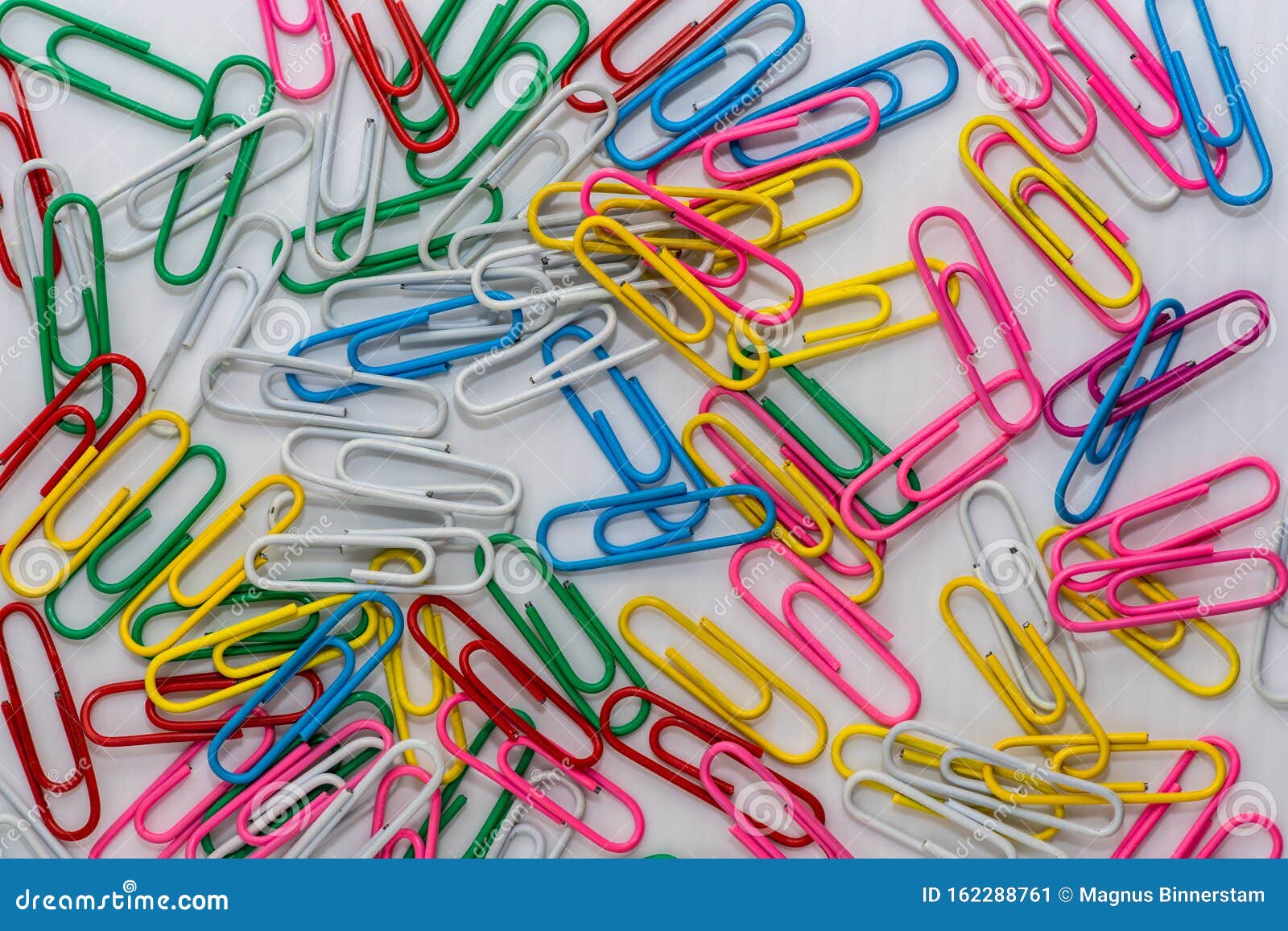 Stack of Gem Clips in Different Vibrant Colors on White Stock Image ...