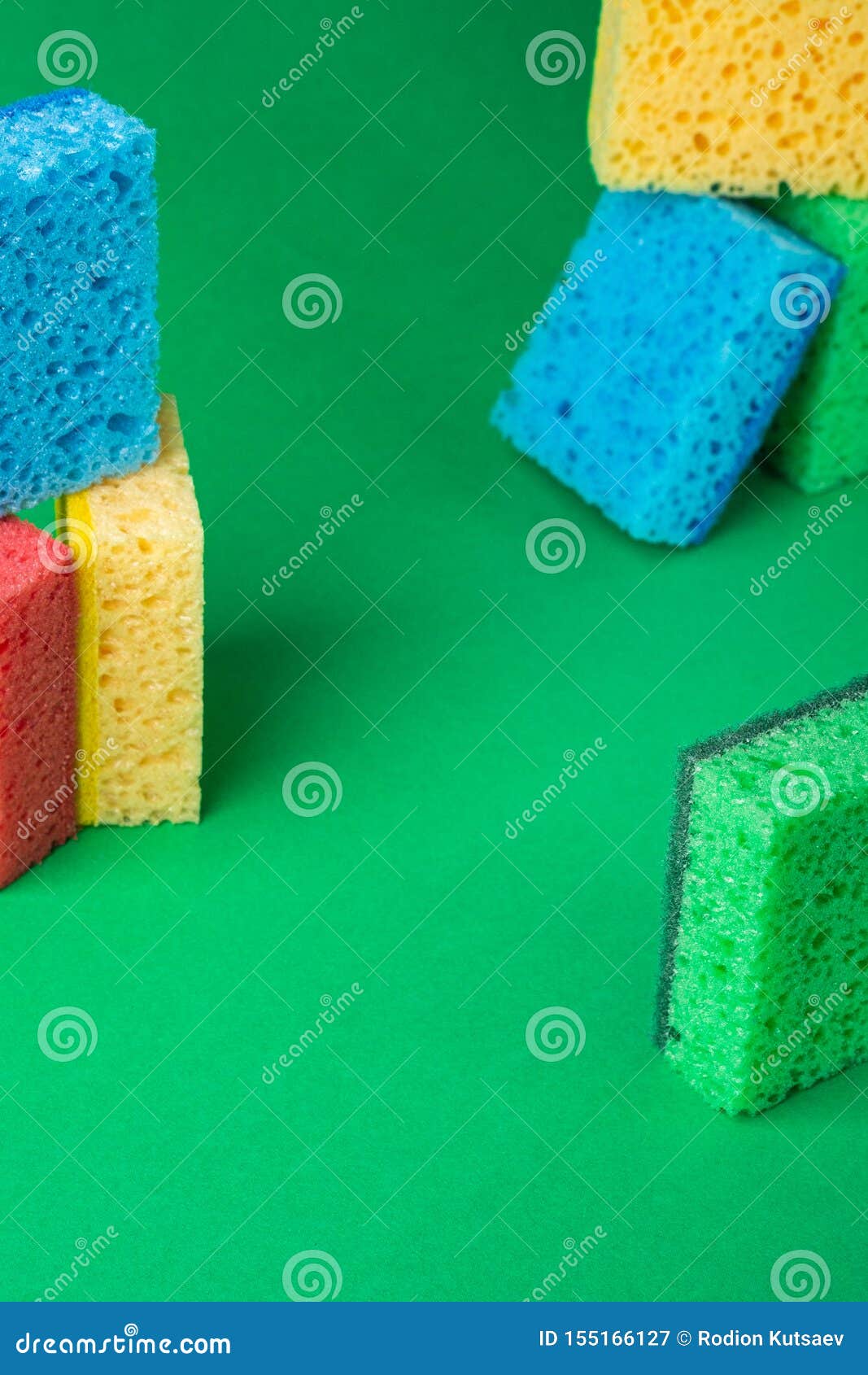 Stack Geometric Blocks Construction Abstract Sponges in Red, Yellow ...