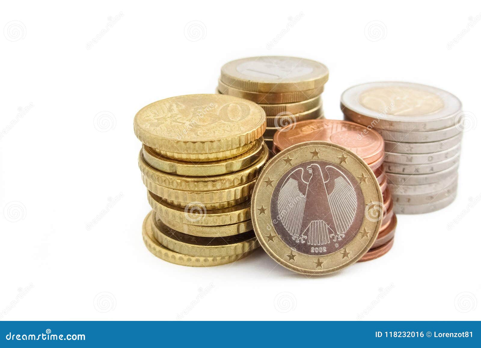 Stack Of German Euro Coins Royalty-Free Stock Image | CartoonDealer.com ...