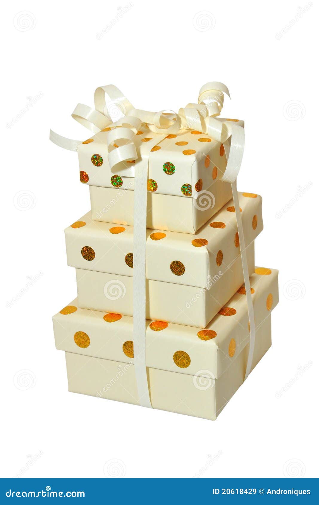 Stack of Gift Boxes Isolated on White Stock Image - Image of decorated ...