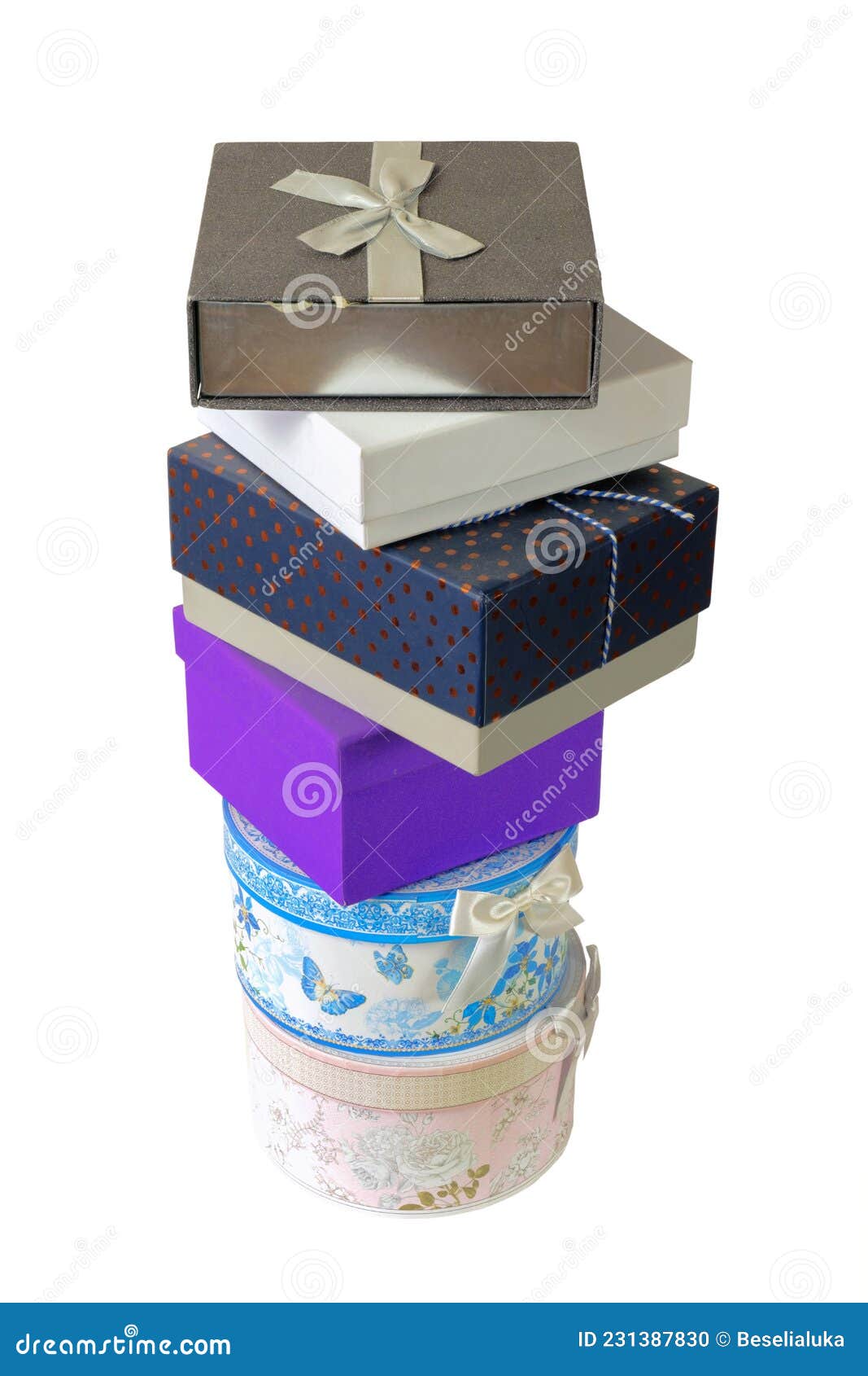 Stack of gift boxes stock photo. Image of style, party - 231387830