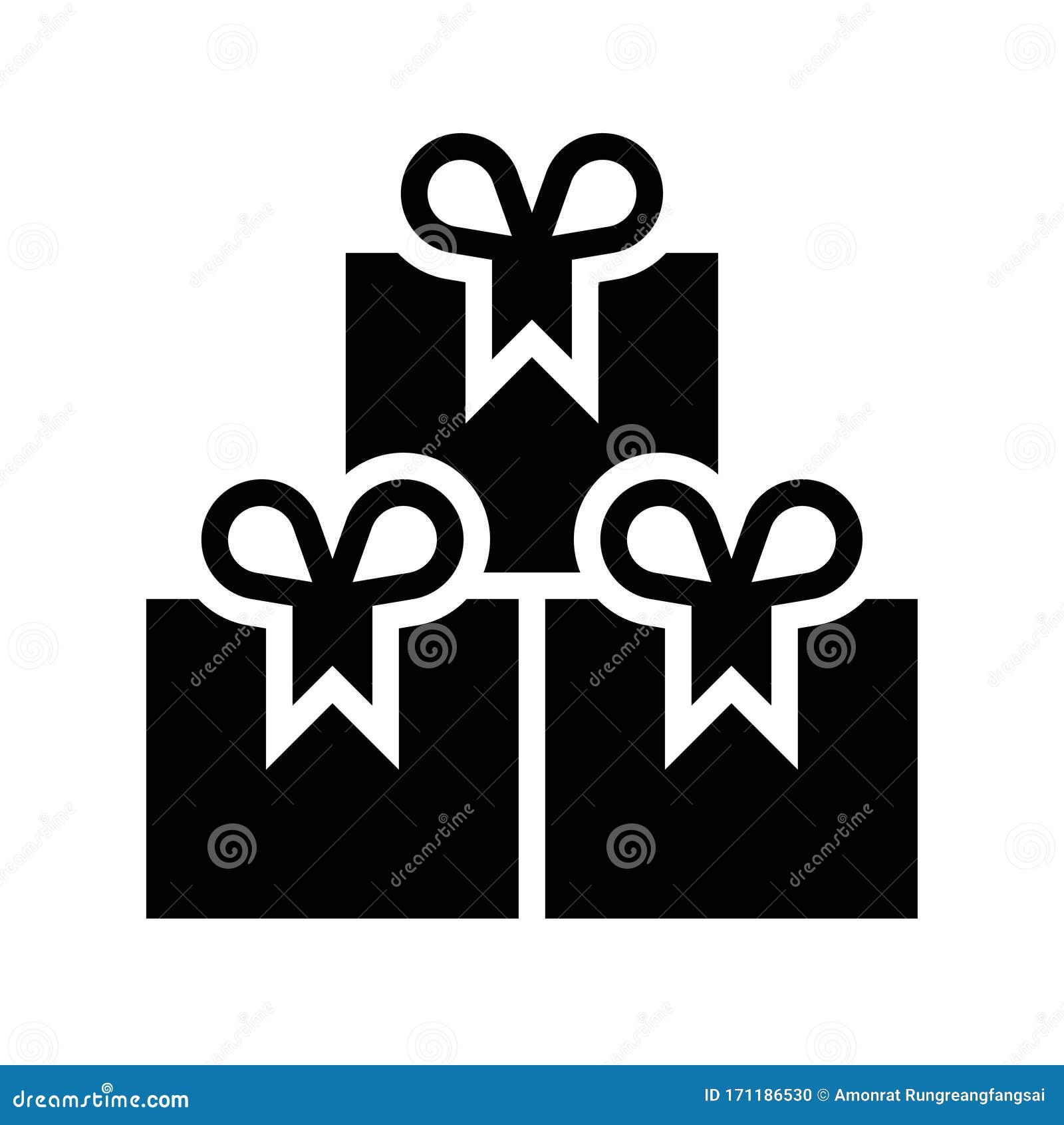 Stack of Gift Boxes Vector Illustration, Solid Style Icon Stock Vector ...