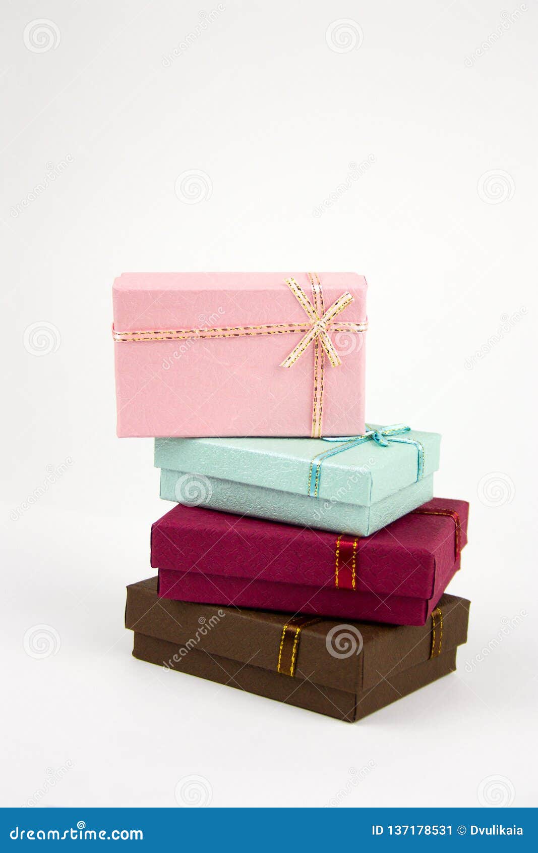 Stack of gift boxes stock image. Image of paper, christmas - 137178531