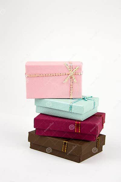 Stack of gift boxes stock image. Image of paper, christmas - 137178531