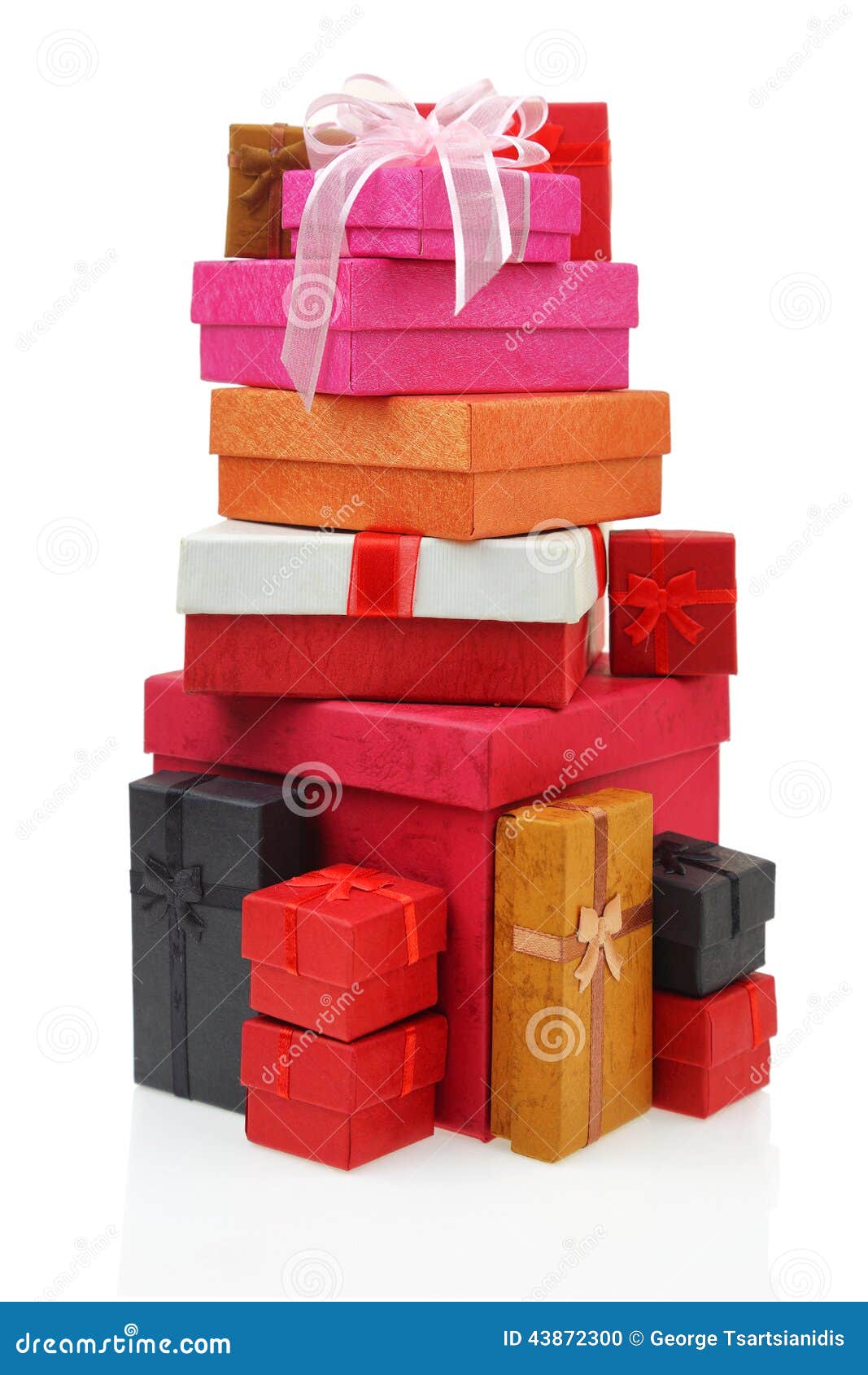 Stack of gift boxes stock photo. Image of christmas, clothes - 43872300