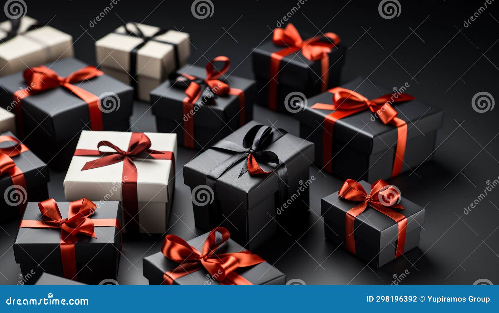 A Stack of Gift Boxes Wrapped in Shiny Wrapping Paper Generated by AI ...