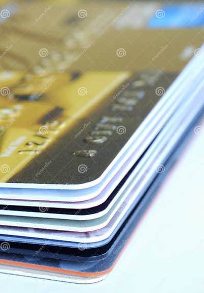 A Stack of Gift Cards and Credit Cards Stock Image - Image of paying ...